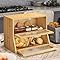 Amazon.com: Large Bread Box Double Layer Bamboo Bread Box for Kitchen ...