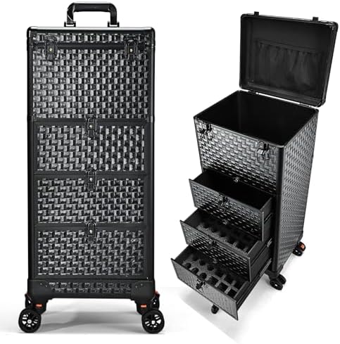 Amazon.com : Joligrace Rolling Makeup Case, Professional Makeup Train ...