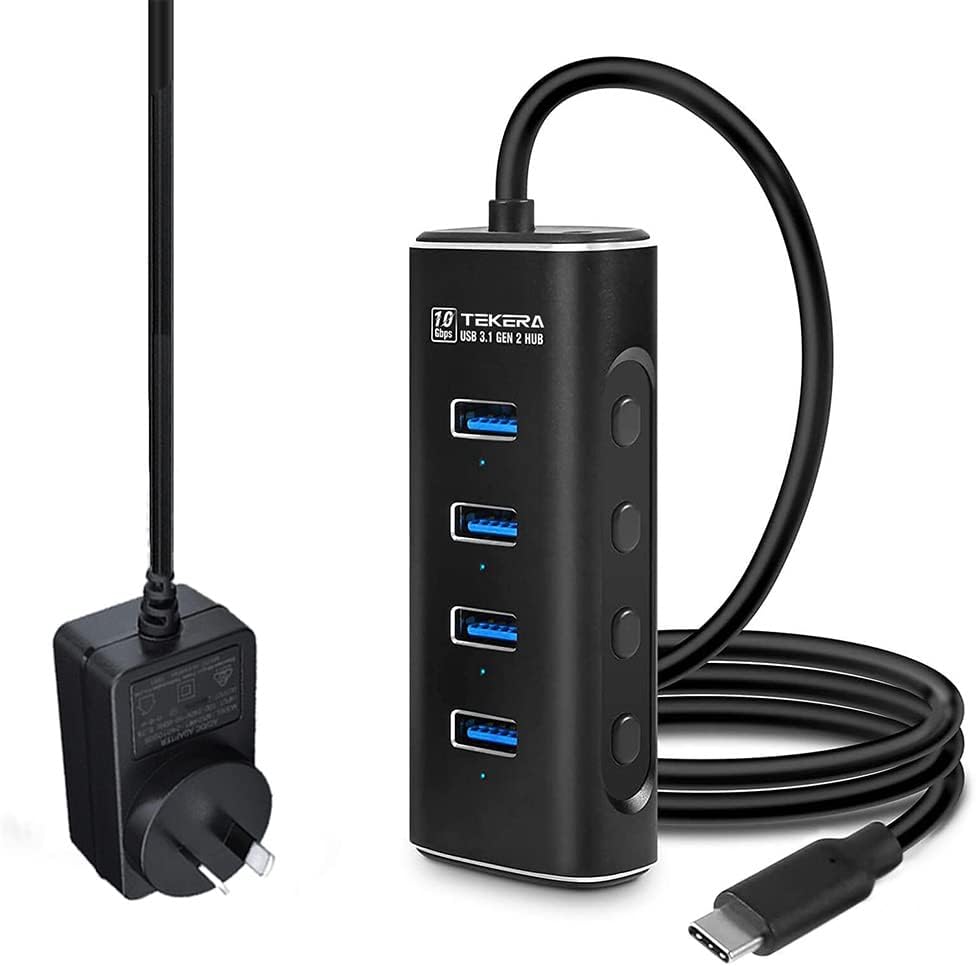 Powered USB C Hub, TEKERA USB 3.2/USB C Hub with 4 Port USB-A 3.2Ports ...