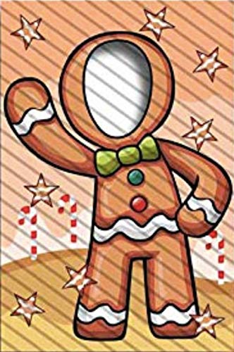 Amazon.com: Gingerbread Man Hole in Face Banner, Medium, Face Cutout ...