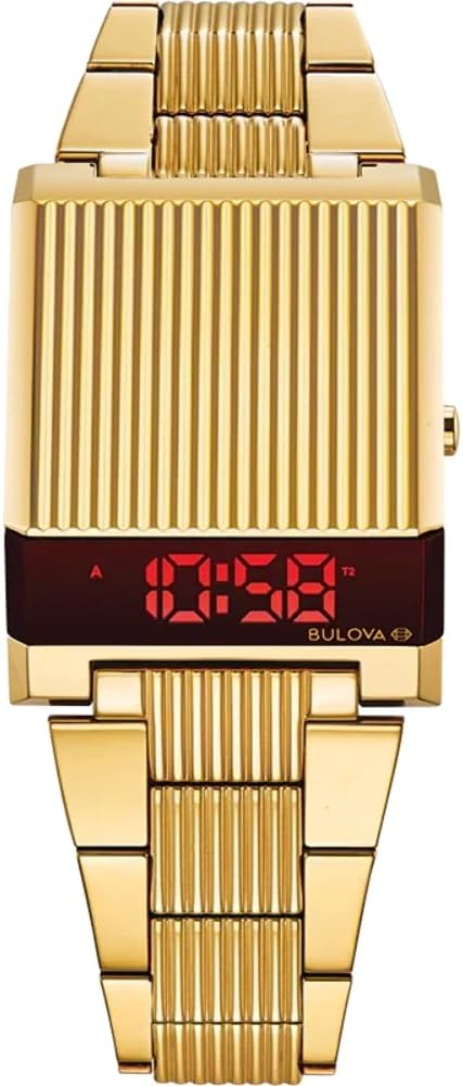 Bulova Men's Computron Quartz Watch with Stainless Steel Strap, Gold ...
