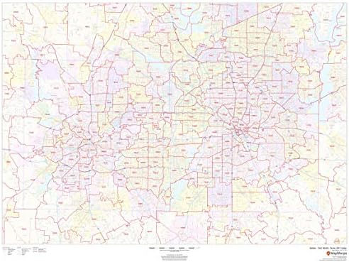 Amazon.com : Dallas - Fort Worth, Texas Zip Codes - 48" x 36" Laminated ...