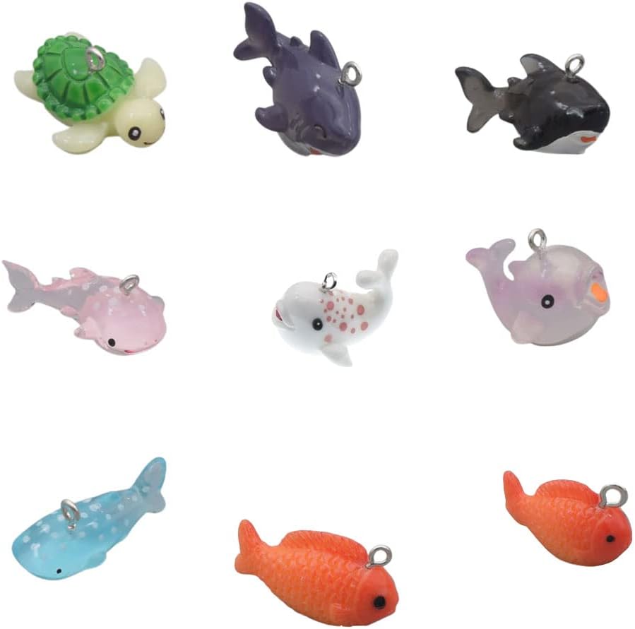 Amazon.com: GTONEE 36pcs Resin Ocean Charms Pendants Shark Charms Whale ...