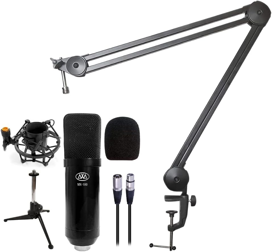 Amazon.com: AxcessAbles Large Heavy Duty Desk Mounted Microphone Boom ...