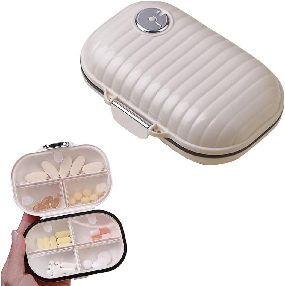 Travel Pill Box, 7 Compartments Mini Tablet Organiser, Personal Storage ...