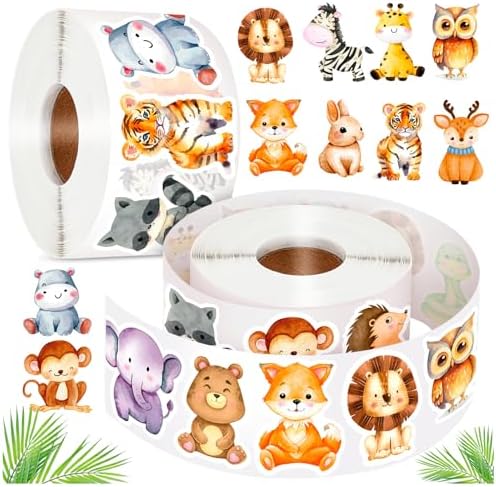 Amazon.com: 1200 Pcs Animal Stickers for Kids 2 Roll Water Bottle ...