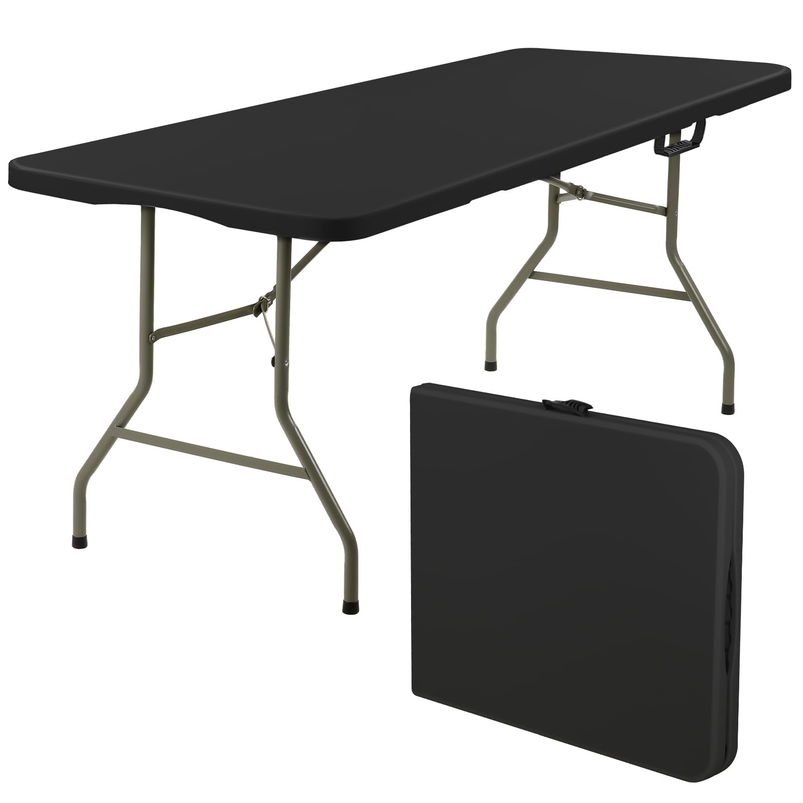Snapklik.com : Folding Tables 6Ft, Portable Plastic Fold-in-Half Card ...
