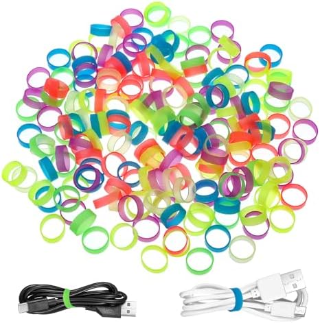 200 Pcs Silicone Rubber Bands, Small Elastic Silicone Rings, Wide ...