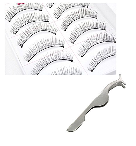Amazon.com: 10 Pairs of Natural Handmade Fake Eyelashes Hair Soft ...