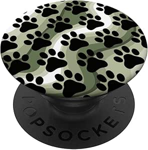 Amazon.com: Cute Cat Dog Paw Print Kitten Puppy Sage Green PopSockets ...
