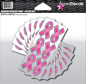Amazon.com : Pink Ribbon Breast Cancer Awareness Helmet Decal Stickers ...