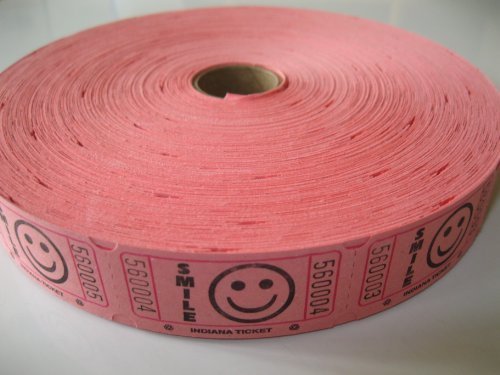 Raffle Ticket Roll 2000 Pink Raffle Tickets On Roll - Consecutively ...