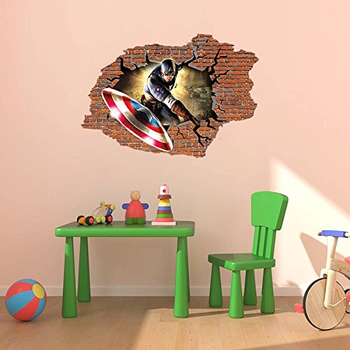 Decor Kafe 'Brick Captain America Shield' Wall Sticker (Vinyl, 76.2 cm ...
