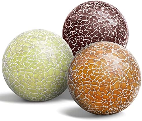 Amazon.com: uxcell 4" Decorative Balls, 3 Pcs Mosaic Glass Balls ...