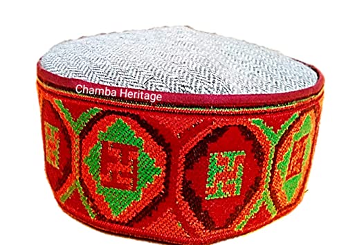 CHAMBA HERITAGE Unisex Himachali Kullu Kinnauri Patti Woolen Cap/Topi ...