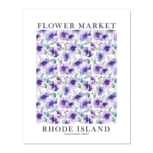 Amazon.com: Rhode Island Violet State Flower Market Poster Purple ...
