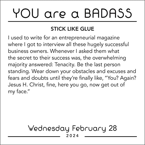 Snapklik.com : You Are A Badass 2024 Day-to-Day Calendar: New And ...