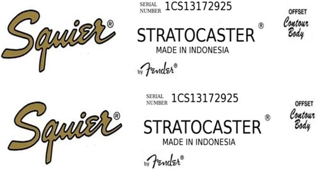 Amazon.com: Squier Stratocaster Guitar Decal Headstock Waterslide Restoration logo 191 : Musical ...