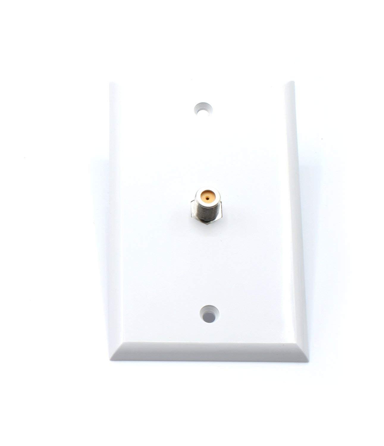 White Video Wall Jack for Coax Cable F Type Coaxial Wallplate (Wall ...