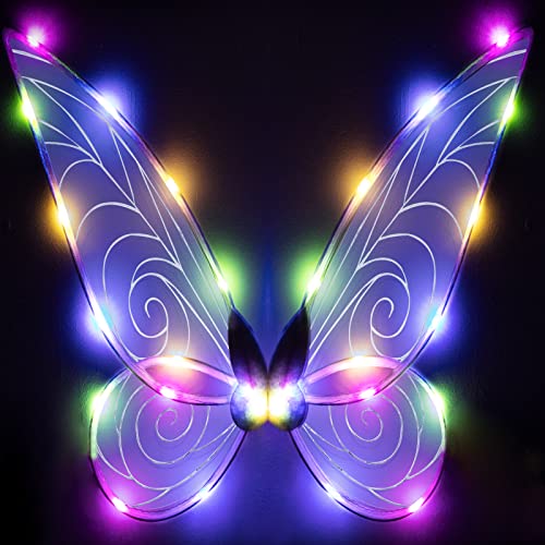 Silom Fairy Wings Light up Butterfly Wings for Girls Women,LED Fairy ...