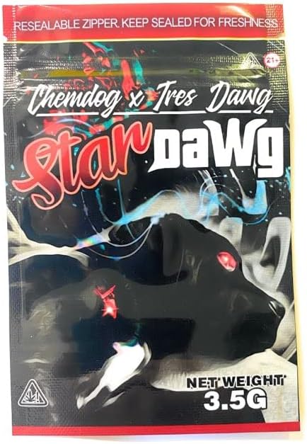 Generic 3.5g Cali Pack Stardawg (50) Reusable Black PP Resealable ...