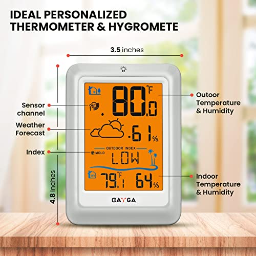 Snapklik.com : BAYGA Indoor Outdoor Thermometer Wireless Digital ...