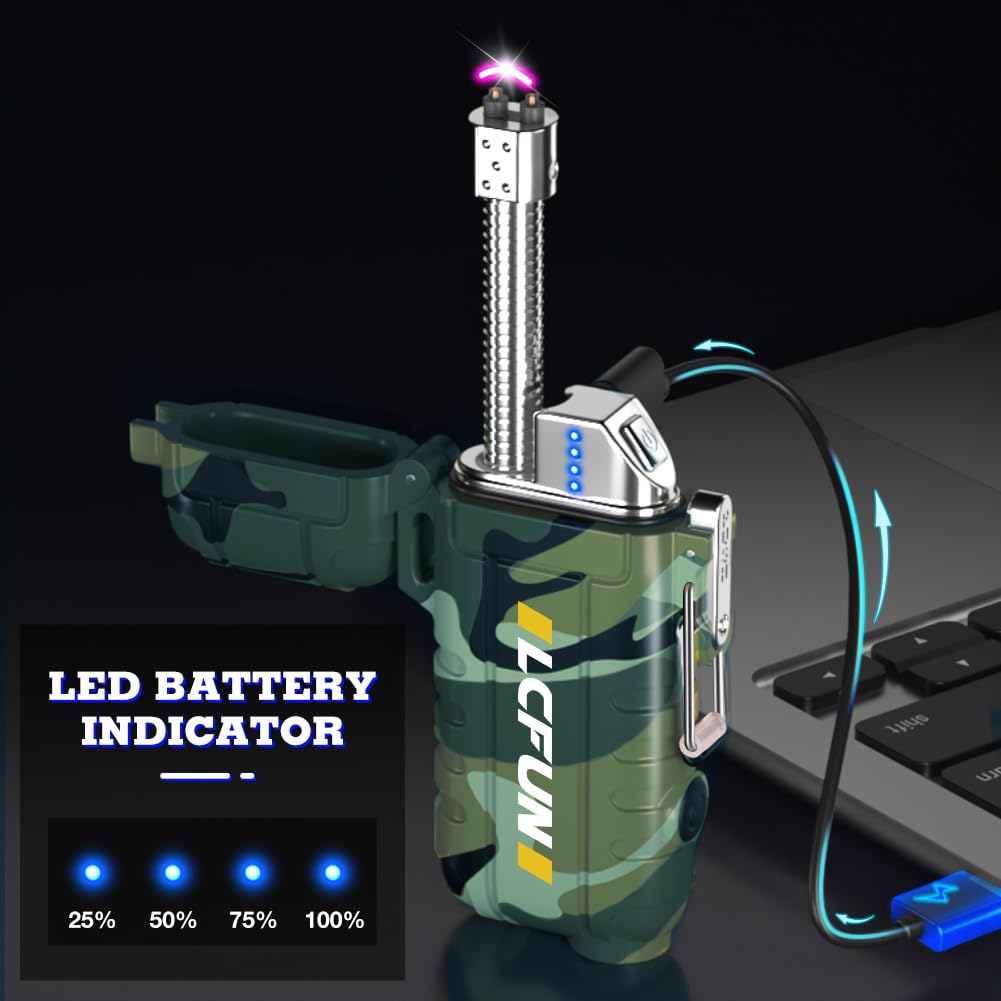 Snapklik.com : LcFun Electric Lighter Rechargeable Arc Lighter 360 ...