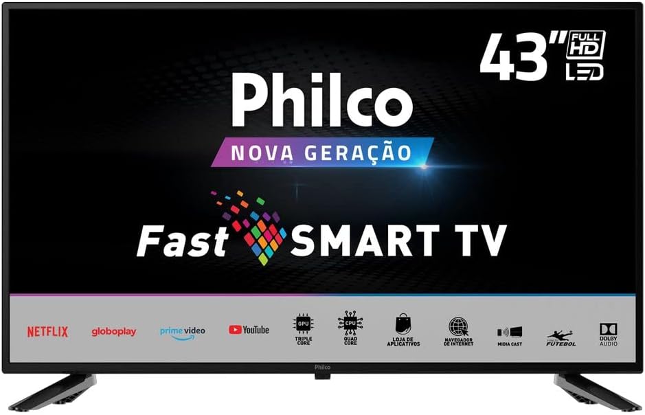 Smart TV Full HD D-LED 43”, PTV43E10N5SF - Wi-Fi 2 HDMI 2 USB, Philco ...