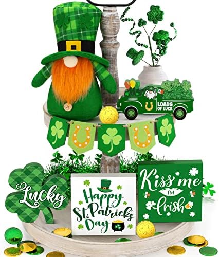 Amazon.com: 4 Pieces St Patricks Day Decorations Table Wooden Signs ...