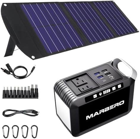 Amazon.com: MARBERO 60W Solar Panels and Portable Power Bank 30000mAh ...