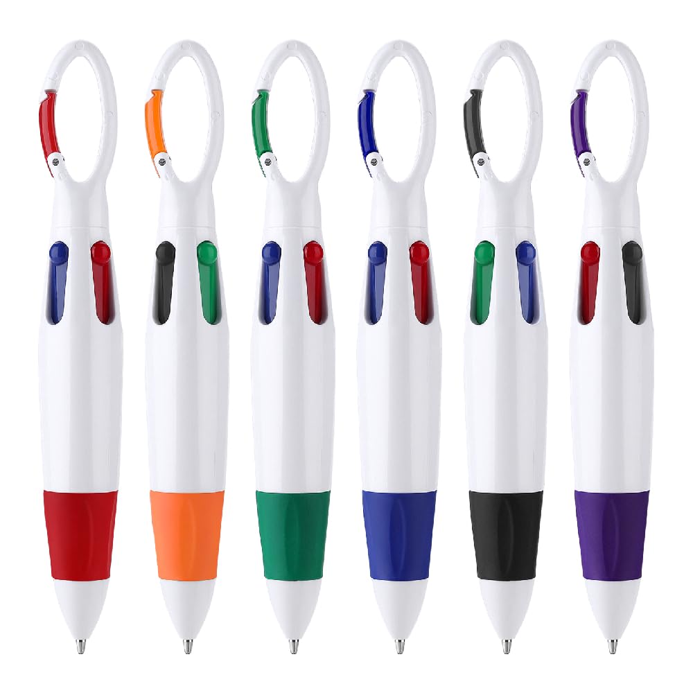 Amazon.com : 6Pcs Shuttle Pens with Carabiner Clip, 4-in-1 Multicolor ...