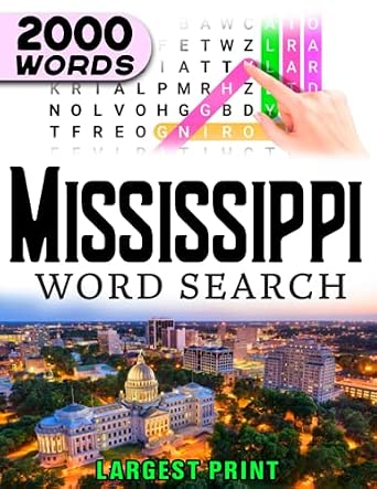 Mississippi State Word Search Book: Word Find Book For Adults, Seniors ...