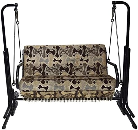 Kaushalendra Indoor Teak Wood Swing - Balcony Room Jhula with Iron Pipe ...