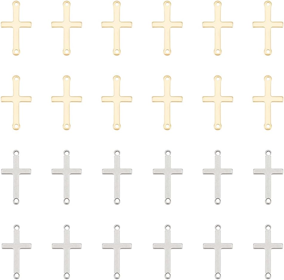 Amazon.com: UNICRAFTALE about 60Pcs 2 Colors Stainless Steel Cross ...