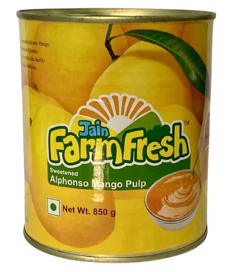 Jain Farm Fresh Alphonso Mango Pulp (Sweetened) Alphanso Pure Mango ...