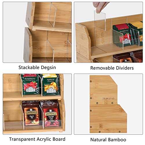 Snapklik.com : 2 Tier Bamboo Tea Bag Organizer, Tea Holder For Tea Bags ...