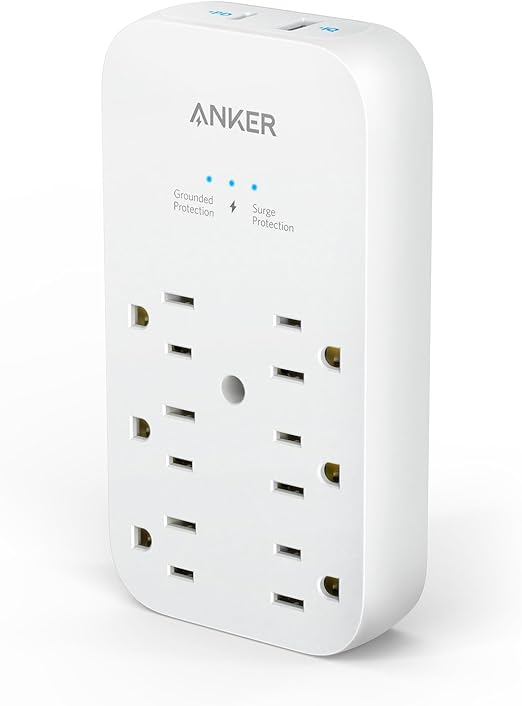 Amazon.com: Anker Outlet Extender and USB Wall Charger, 6 Outlets, 2 ...
