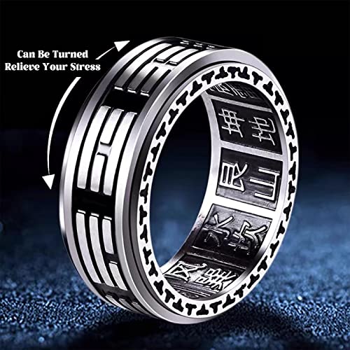 Snapklik.com : Yin Yang Ring Spinner Ring Titanium Steel Feng Shui Ring ...