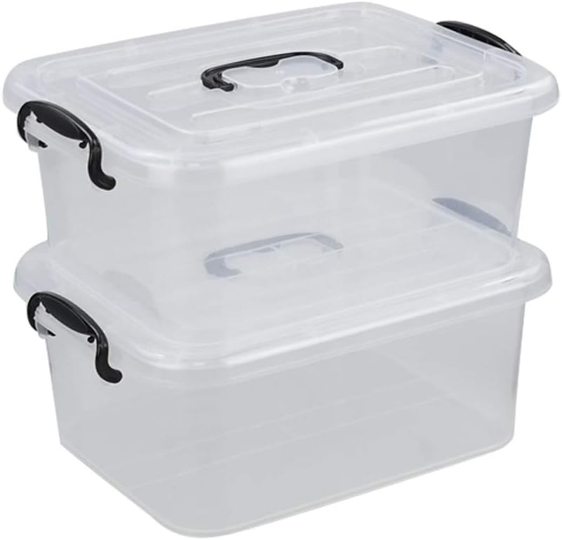 Amazon.com - Nicesh 8 L Clear Plastic Storage Box with Handle, 2-Pack