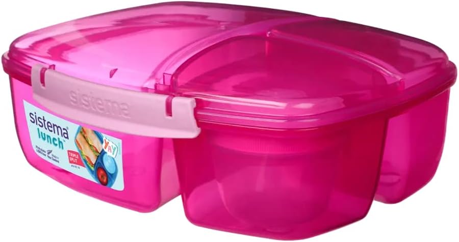 Amazon.com: Sistema Lunch Collection Triple Split Lunch Box with Yogurt ...