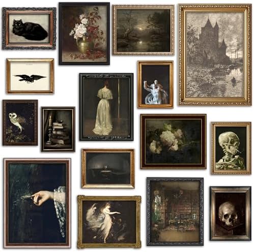 Amazon.com: Naozinebi 18Pcs Dark Academia Wall Room Home Decor Gothic ...