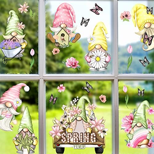 Amazon.com: Whaline 6 Sheets Colorful Spring Window Clings Flower ...