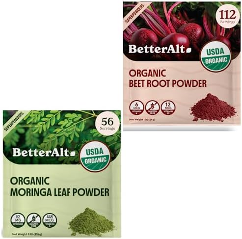 Amazon.com: Better Alt Organic Beet Root Powder(1 lb) & Organic Moringa ...
