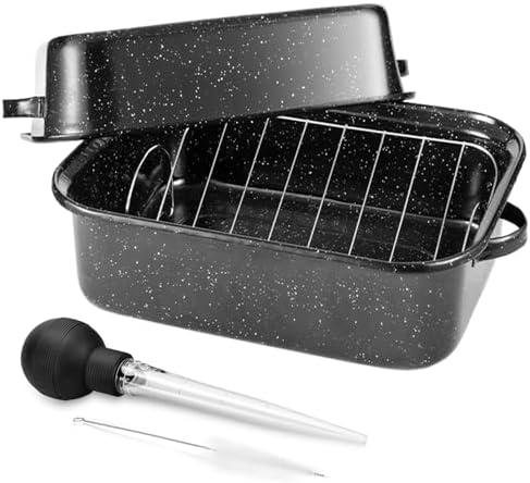 Amazon.com: KITESSENSU Extra Large Roasting Pan with Lid - Nonstick ...