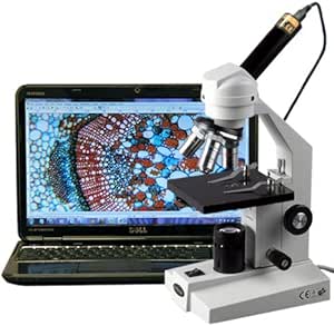 AmScope M200-E Digital Monocular Compound Microscope, WF10x Eyepiece ...