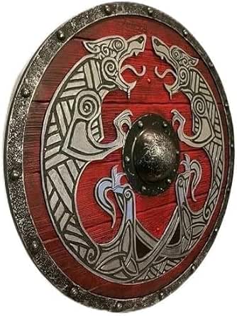 Amazon.com: Viking Shield Wall Decor, 24 Inch Wooden & Iron Medieval ...