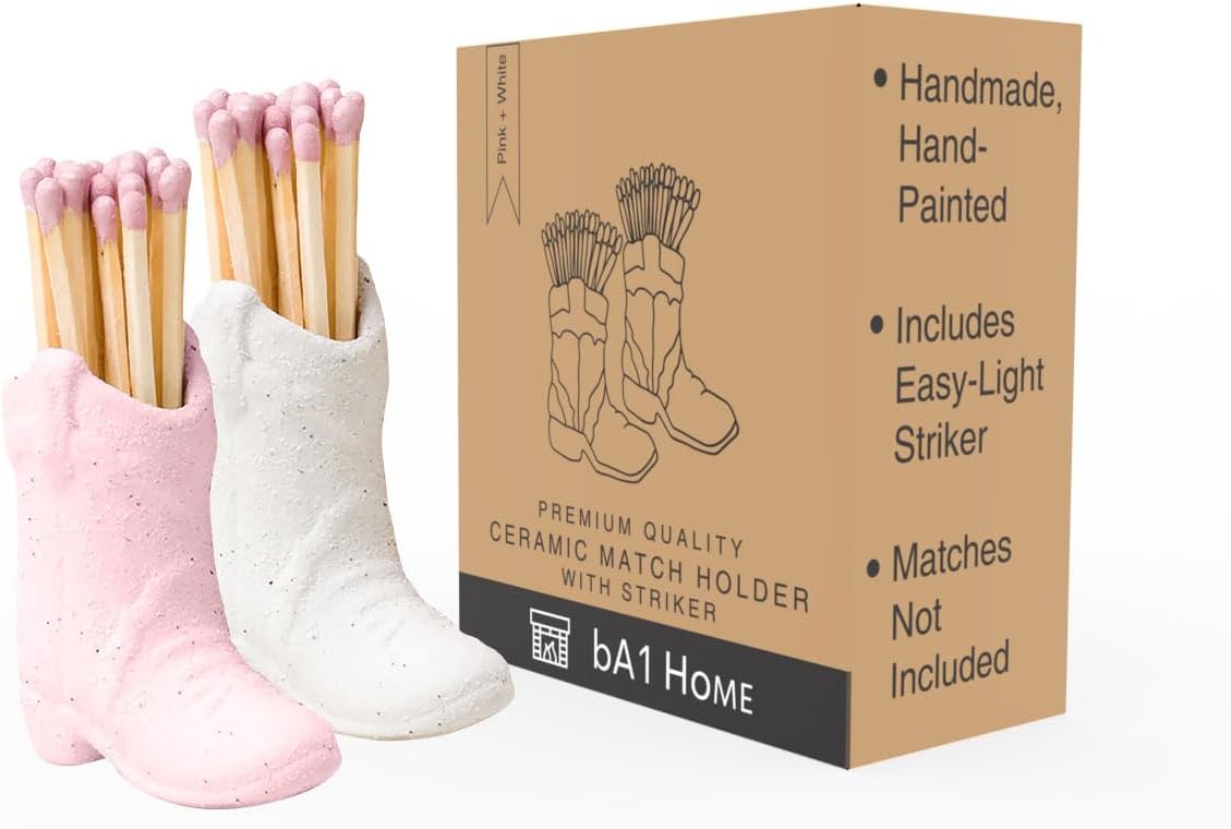 Amazon.com: Cowboy Boot Match Holder, Lovely Ceramic Boot Match Holder ...