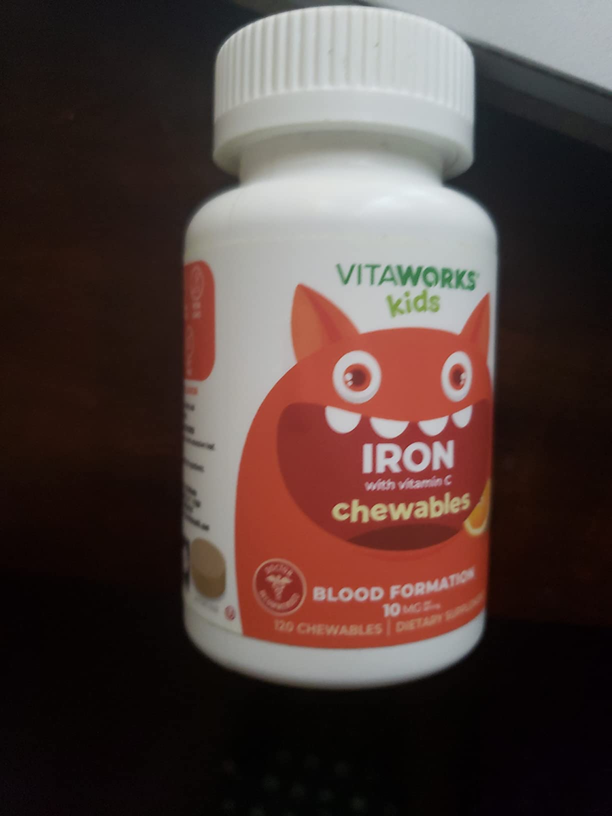 Amazon.com: VitaWorks Kids Iron 10mg with Vitamin C 50mg Chewable ...