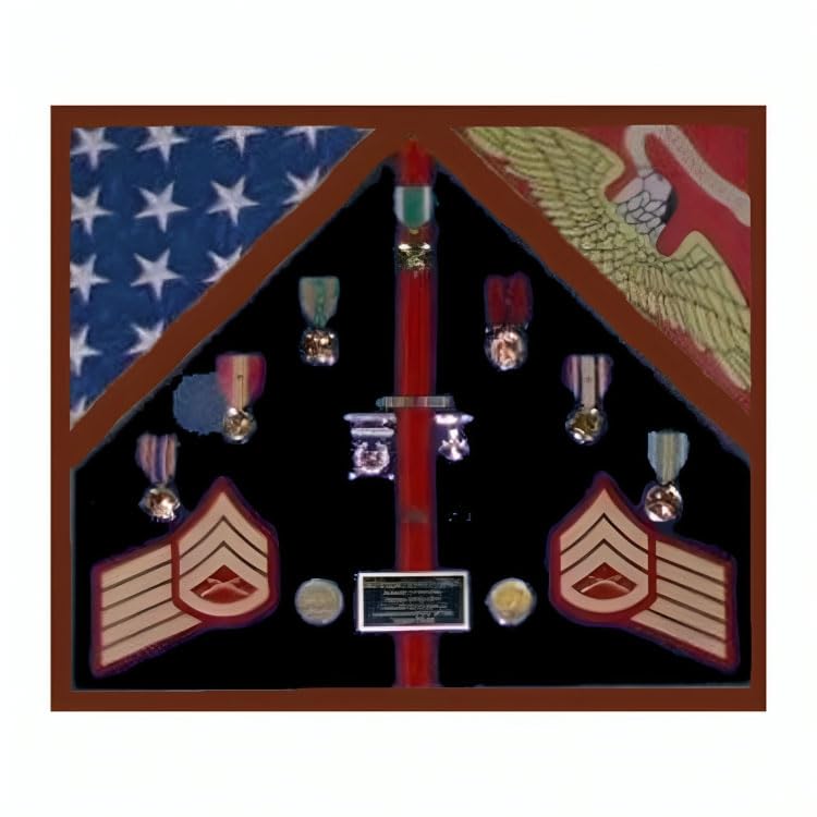 Amazon.com - Marine Corps 2 Flag Shadow Box Display Case.