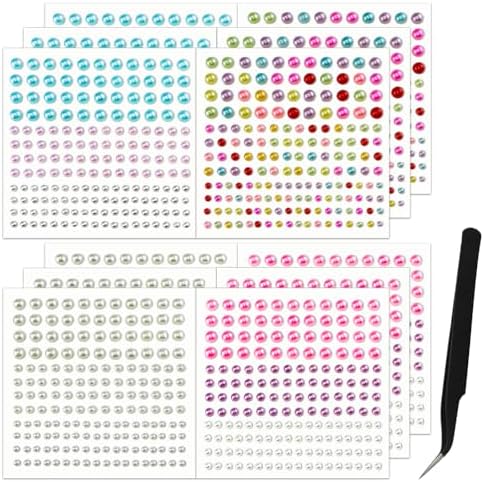 Amazon.com: 2064 Pcs Pearls for Crafts, Self Adhesive Pearl Stickers 4 ...